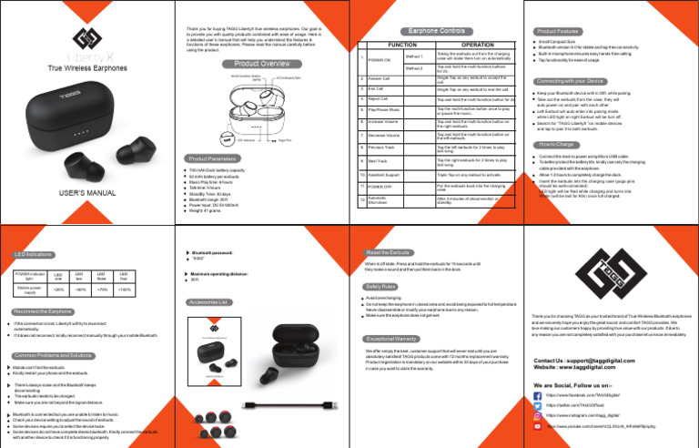 Tws 19 Tws Original Earplug | PDF | Headphones | Bluetooth