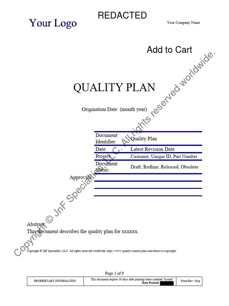 Quality-Plan Iso10005 Demo | PDF | Calibration | Information