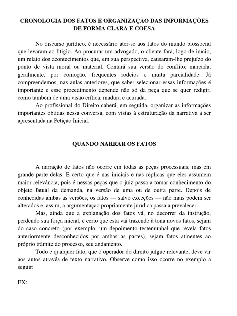 Cronologia Dos Fatos - Alunos | PDF