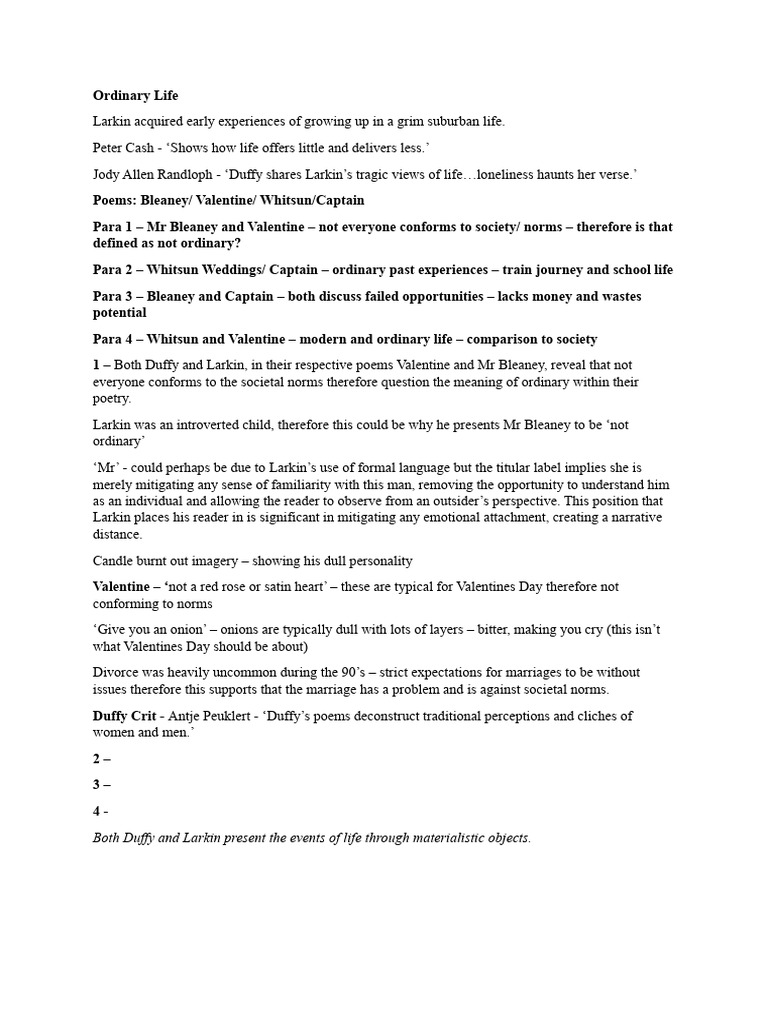 Duffy and Larkin Ordinary Life | PDF