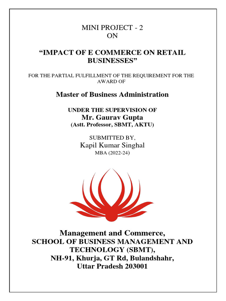 MBA Students: E-Commerce Impact | PDF | Business