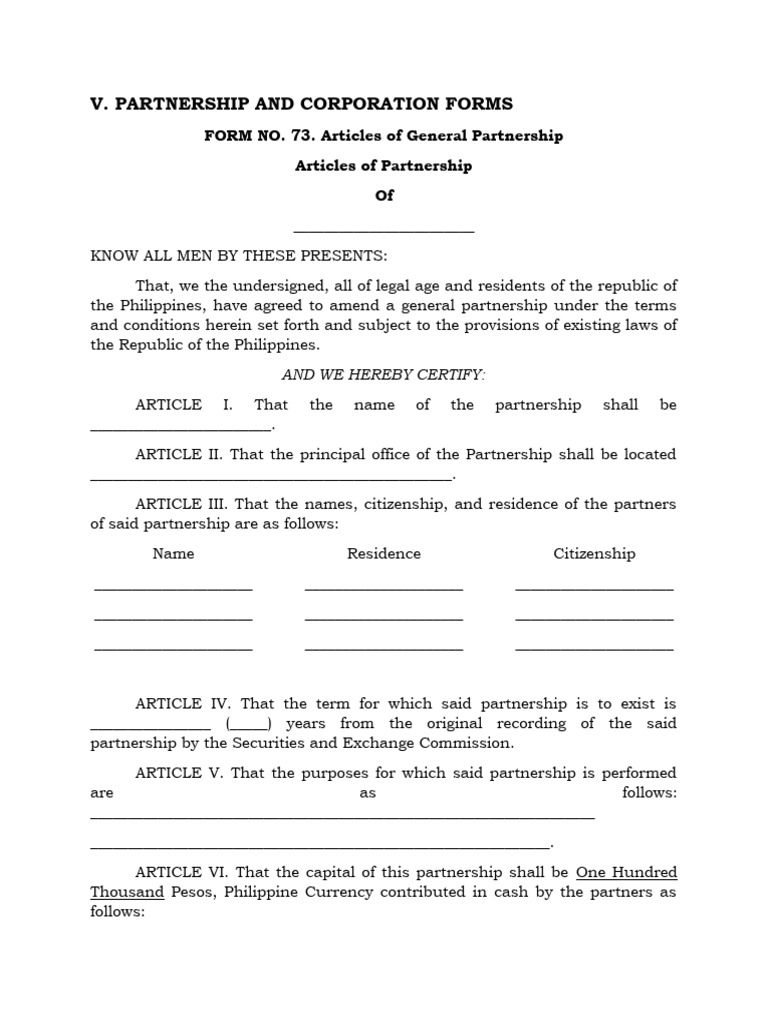 Legal Forms | PDF | Partnership | Affidavit