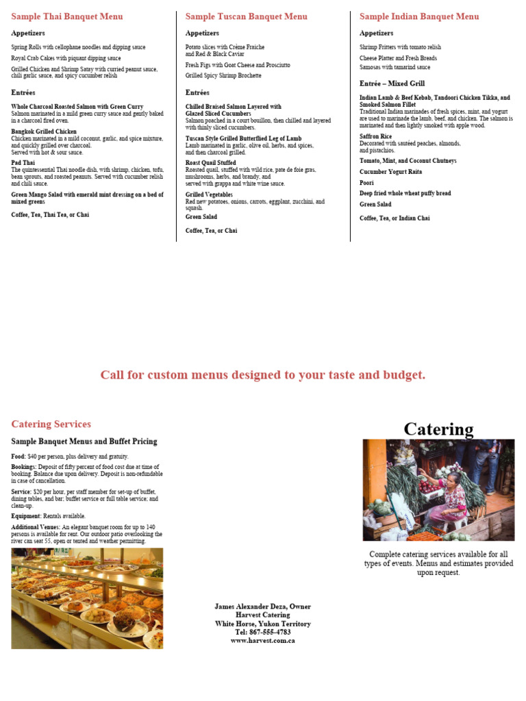 WD D-Harvest Catering | PDF | Grilling | Curry