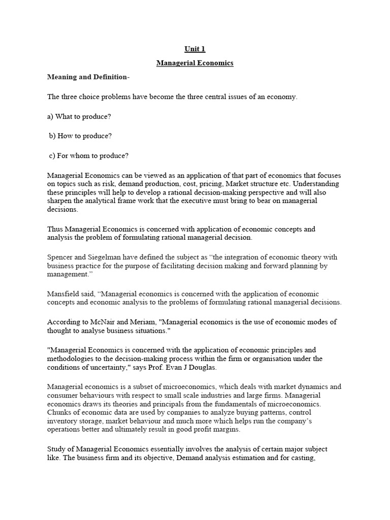 Economics MBA | PDF | Economics | Opportunity Cost