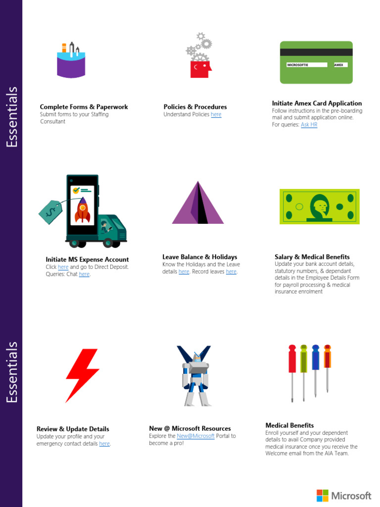 Microsoft New Employee Essentials Guide | PDF | Payroll | Microsoft