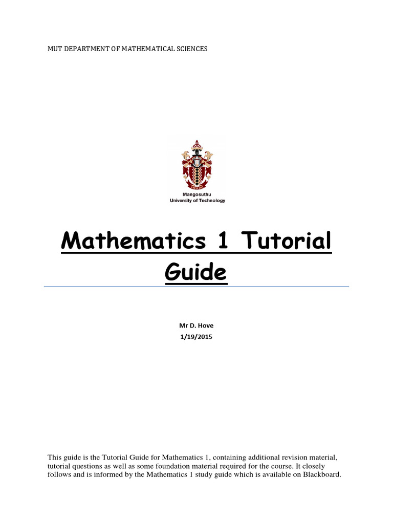 Mathematics 1 Tutorial Guide v0 2 SD | PDF | Trigonometric Functions ...