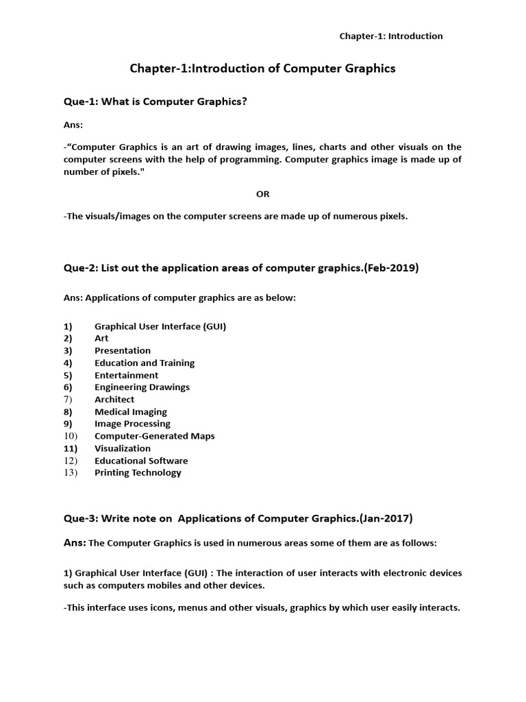 Chapter 1 | Download Free PDF | Computer Graphics | Graphics