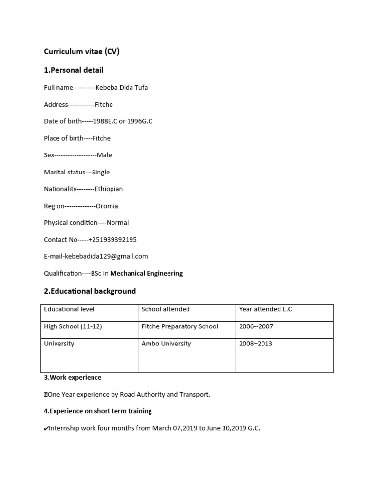Curriculum Vitae (CV) | PDF