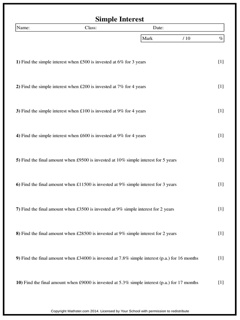 Simple Interest | PDF
