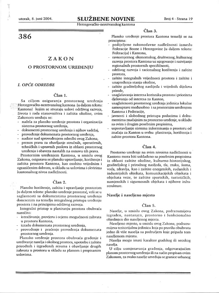 Zakon o Prostornom Uredjenju HNK | PDF