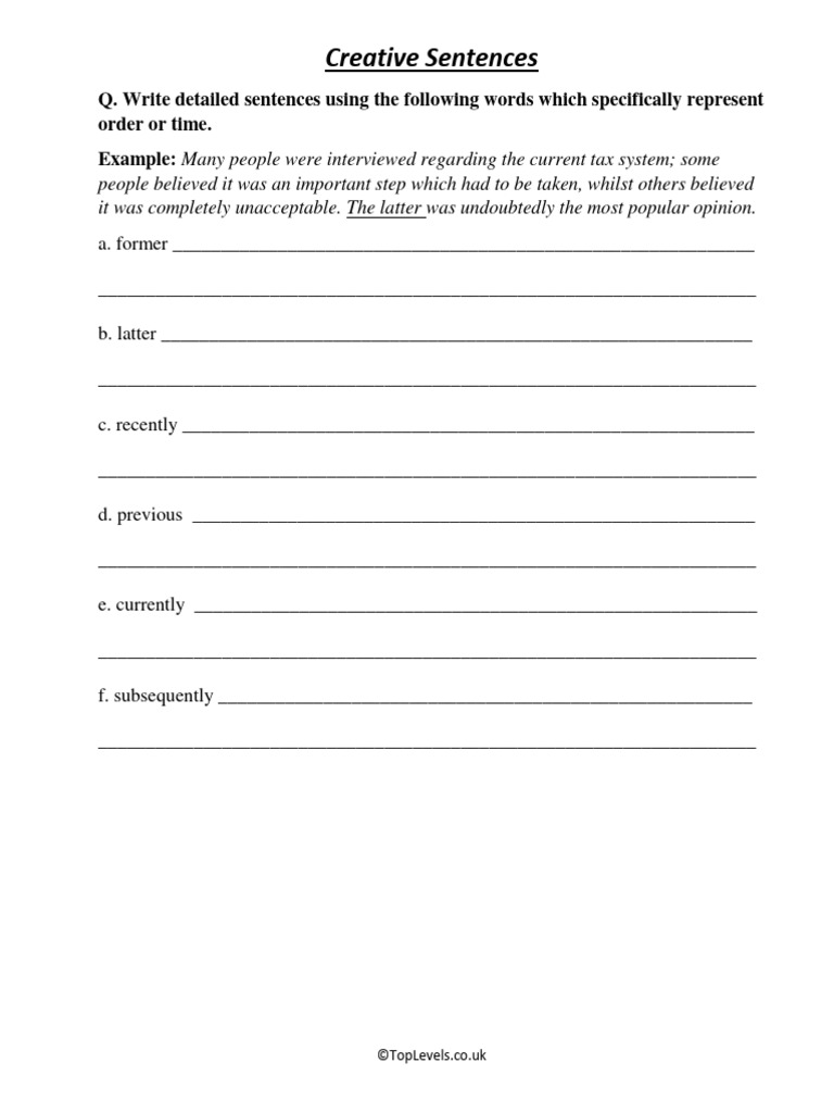 Year 9 Creative Sentences | PDF