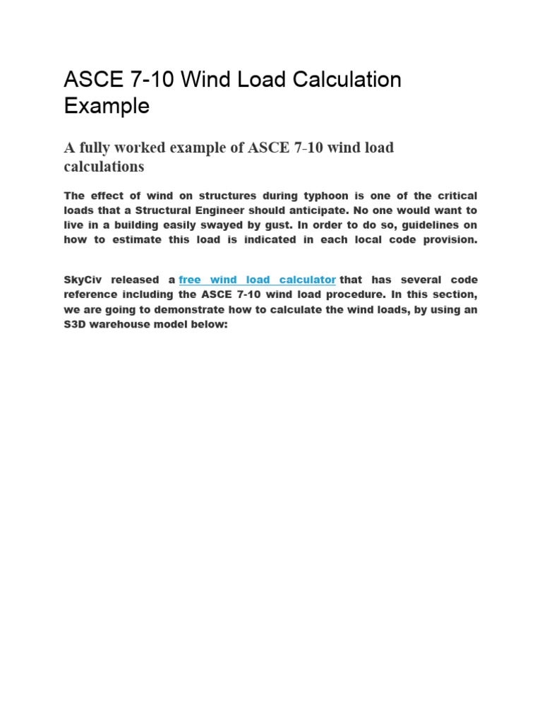 Asce 7 Wind Load Example | PDF | Wound | Pressure