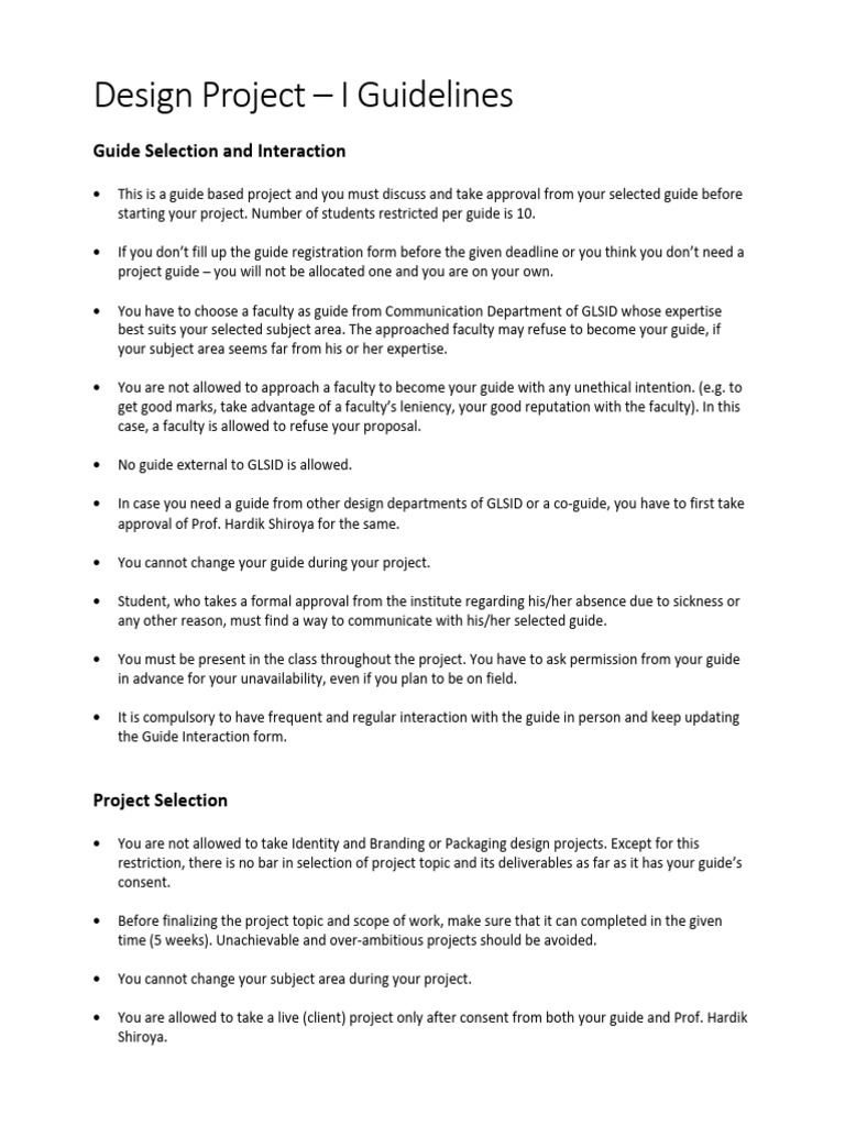 Design Project - 1 Guidelines | Download Free PDF | Computing