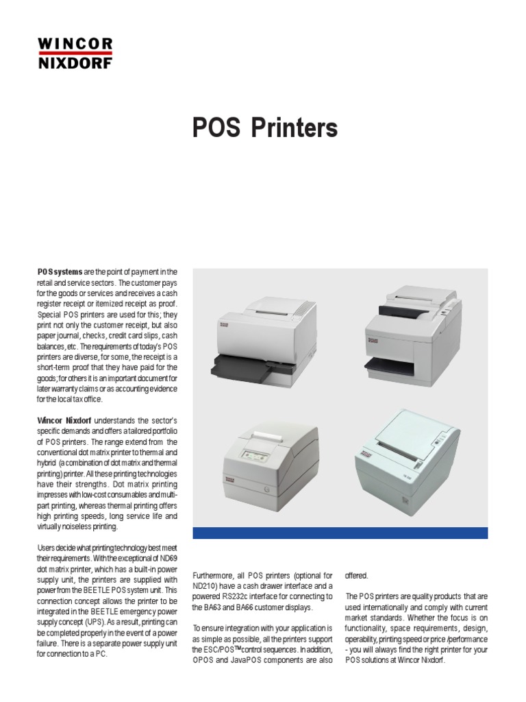 POS Printers - Asia Version | PDF | Printer (Computing) | Point Of Sale