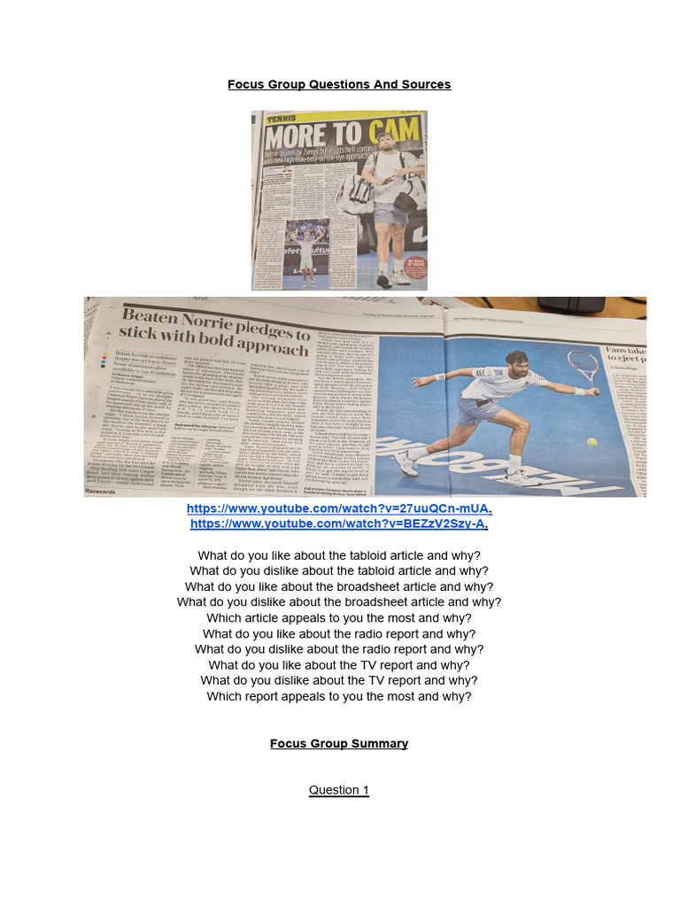 Focus Group Insights on Media Articles | PDF | Bias | Human Communication