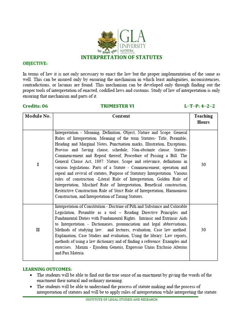 Interpretation of The Statutes Final | PDF | Statutory Interpretation ...