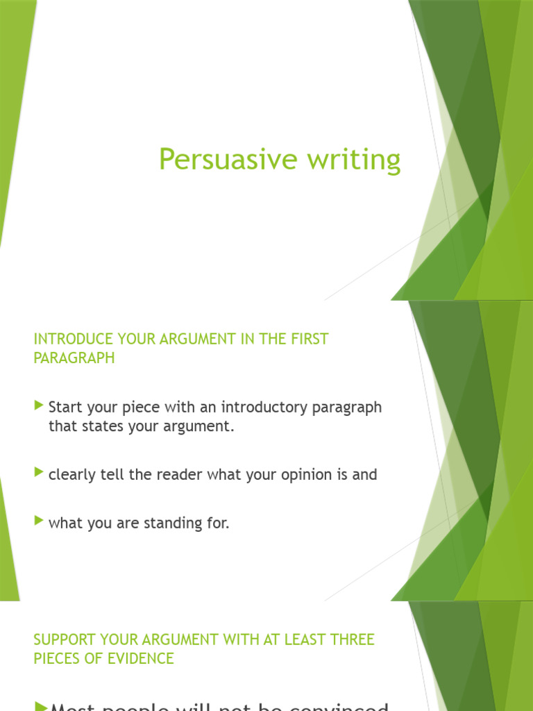 Persuasive Writing Guide | PDF