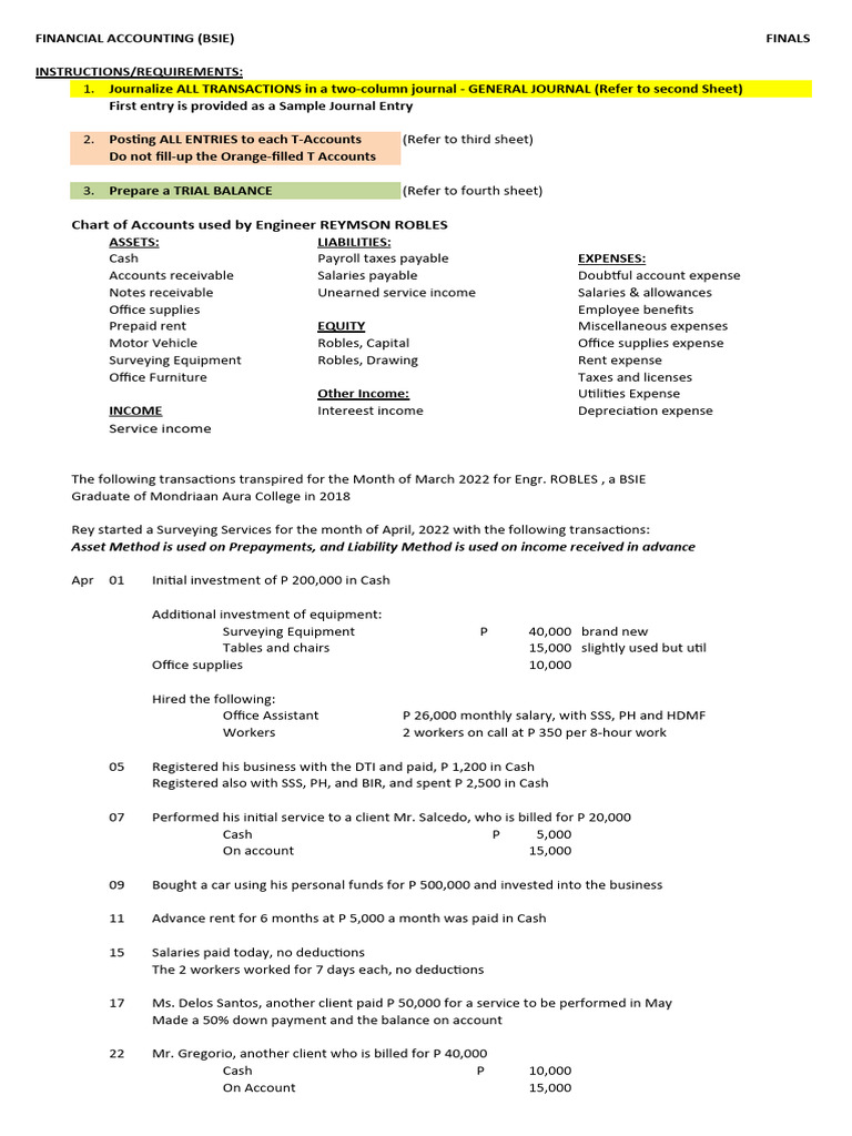 FA Final Period Part B | PDF | Debits And Credits | Expense