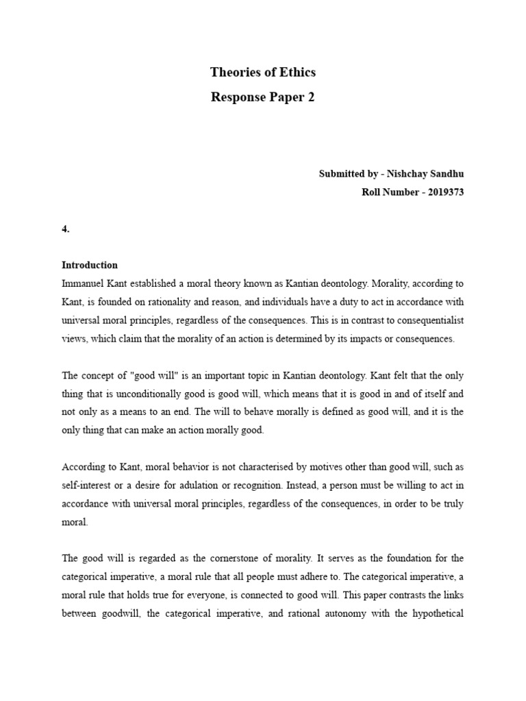 Understanding Kantian Ethics and Morality | PDF | Immanuel Kant ...
