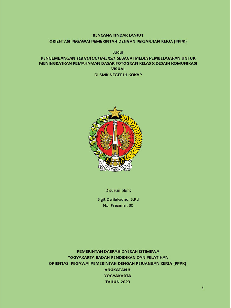 Rencana Tindak Lanjut Orientasi PPPK | PDF