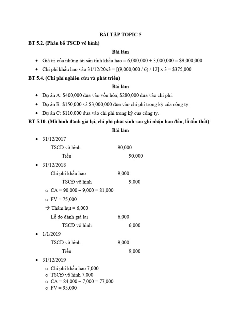 Bài Tập Topic 5 | PDF