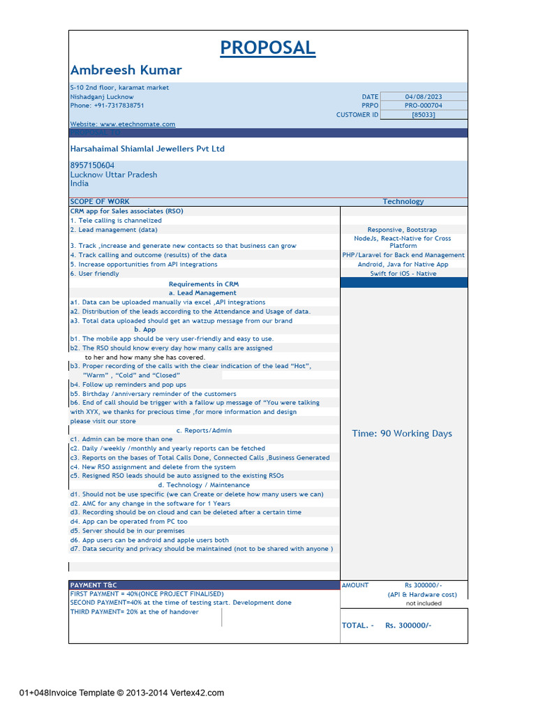 CRM-quotation - Etechnomate Services PVT LTD | PDF | Mobile App ...
