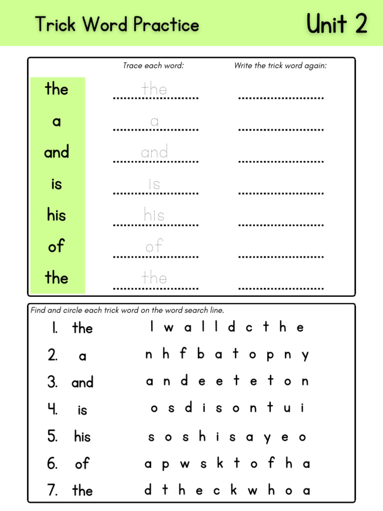 Trick Word Practice Worksheets | Download Free PDF | Word Puzzles | Puzzles