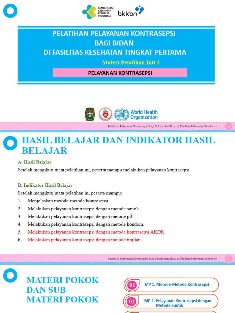 MPI3 - MP1,2,3,4 Pelayanan Kontrasepsi | PDF