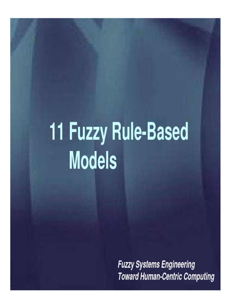 Fuzzy Rule Based Models Pdf Fuzzy Logic Parameter Computer Programming
