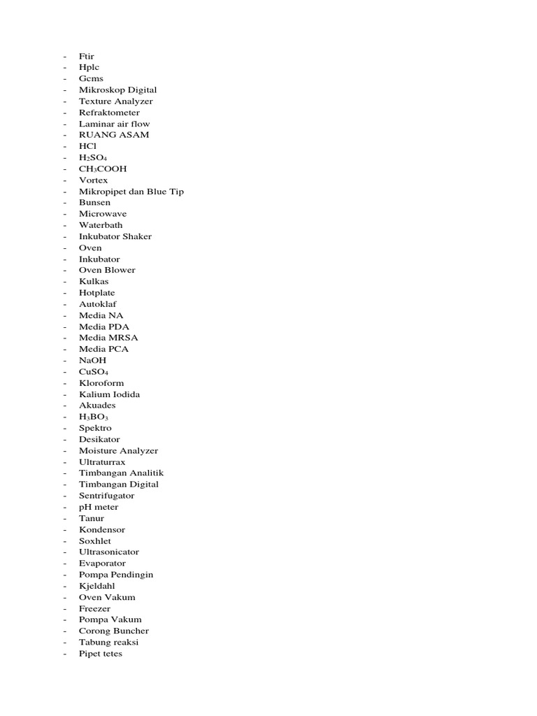 List Alat, Instrumen, Bahan Dan Media | PDF