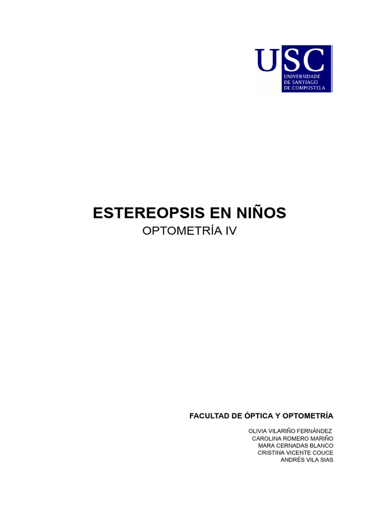 Estereopsis en Niños | PDF | Percepción visual | Neurociencia