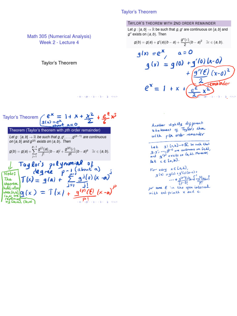Week2 - Lecture4 - Taylor - Filled | PDF | Theoretical Computer Science | Analysis