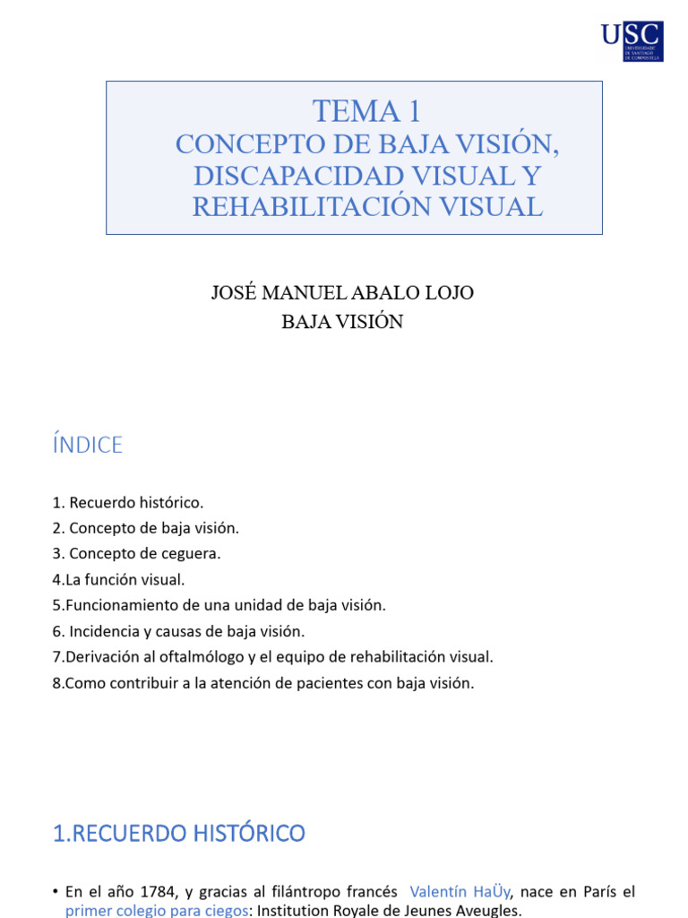 Definición y Rehabilitación de Baja Visión | PDF | Ojo humano | Corteza ...