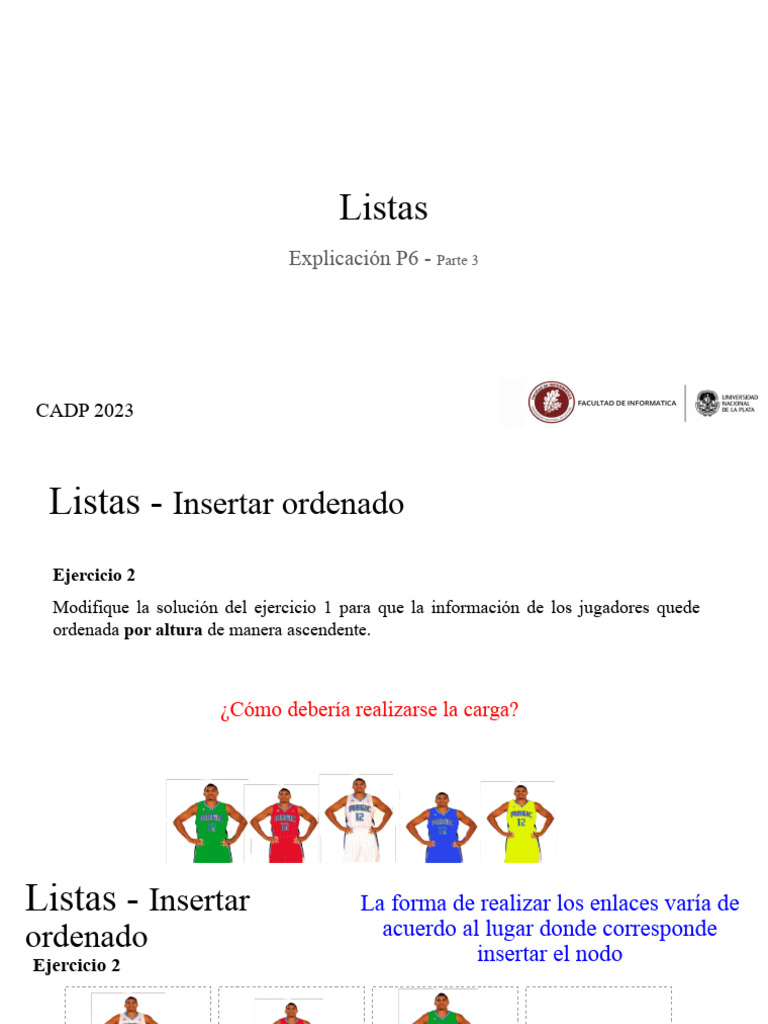 Inserción Ordenada en Listas CADP 2023 | PDF | Programación de ...