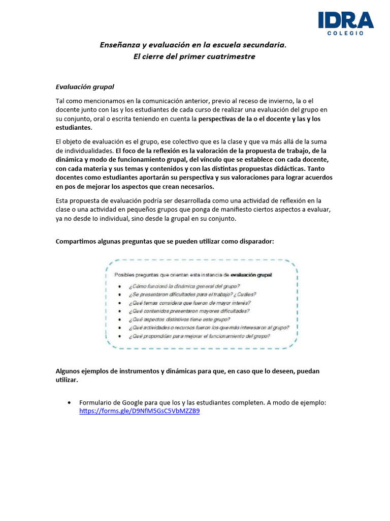 Evaluación Grupal | PDF Evaluación Grupal | PDF