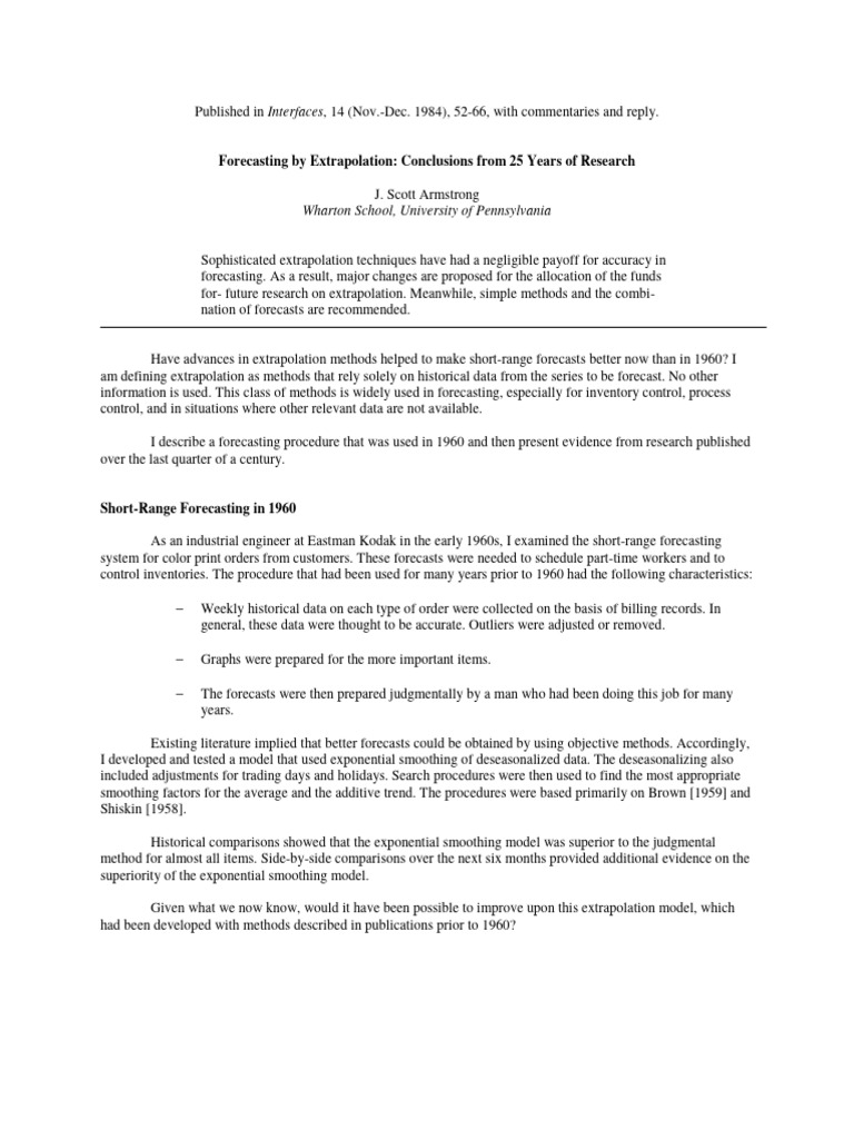 Forecasting by Extrapolation | PDF | Forecasting | Time Series