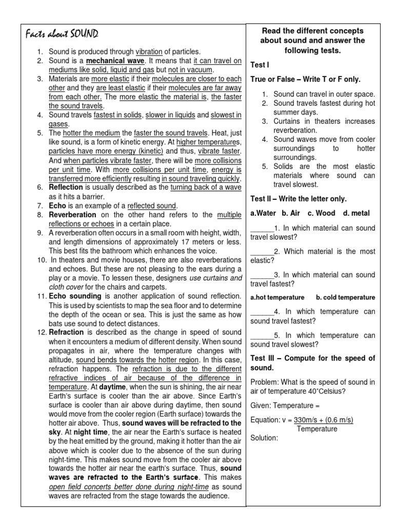 Facts About SOUND | PDF | Sound | Atmosphere Of Earth