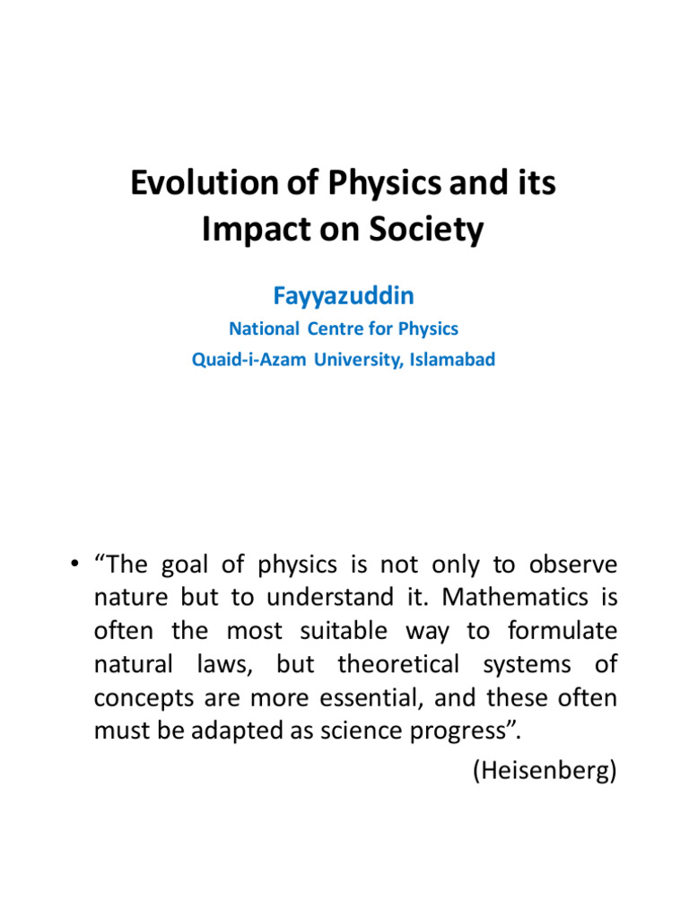 Evolution of Physics and Its Impact On Society2 | PDF | Fundamental ...
