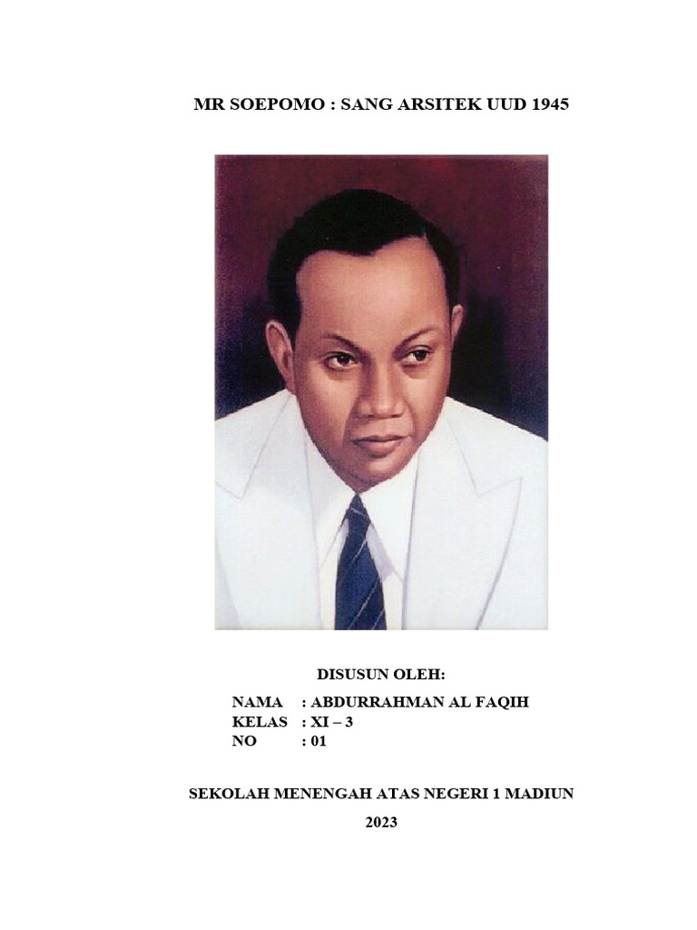 Biografi MR Soepomo | PDF | Politik | Ilmu Sosial