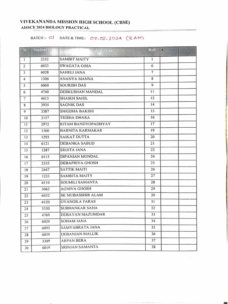 Aissce Biology Practical 24 | PDF