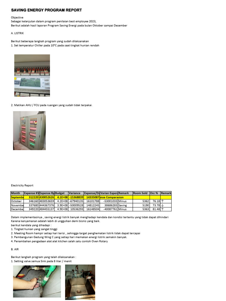 SAVING ENERGY REPORT by Ananto Nugroho | PDF