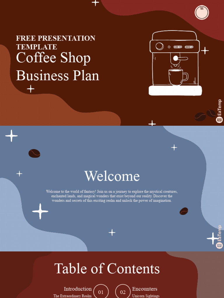 Coffee Shop Business Plan PPT Template by EaTemp | PDF | Magician (Fantasy) | Dragon