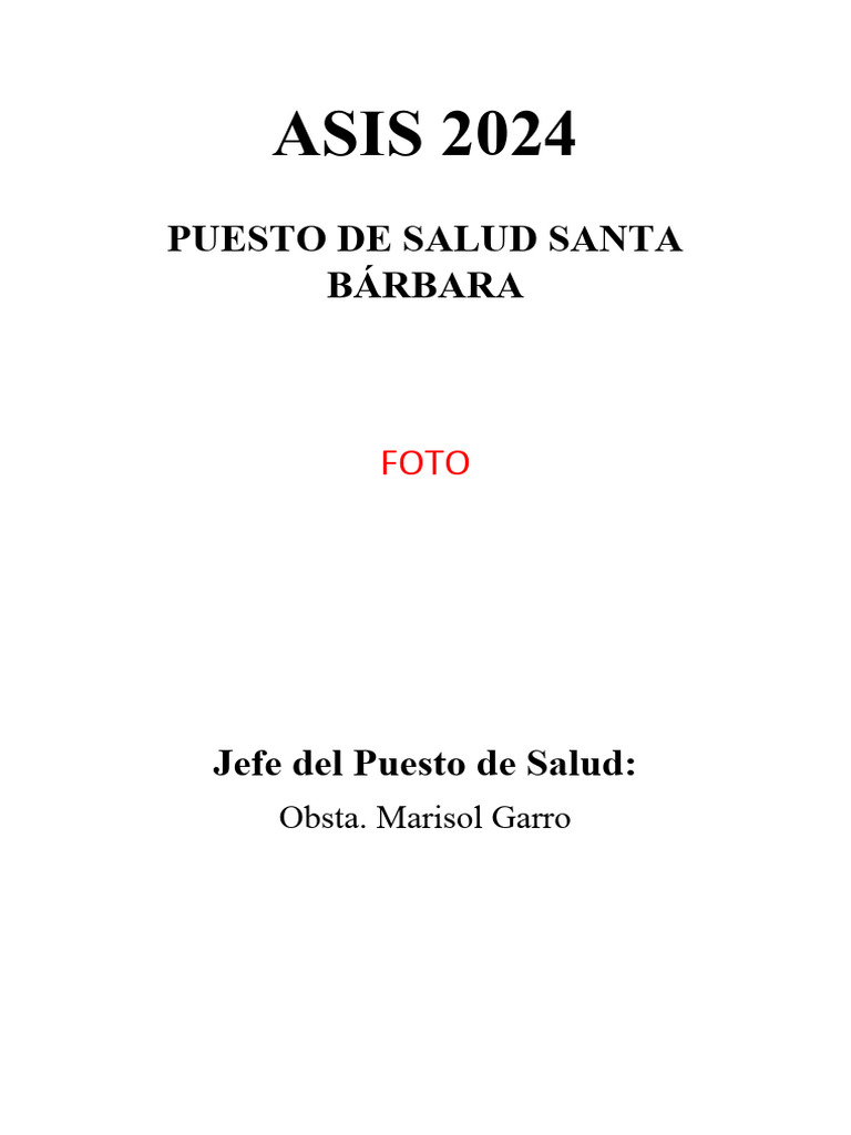 Asis 2024 - Esquema | PDF | Ciencias de la Salud | Salud pública