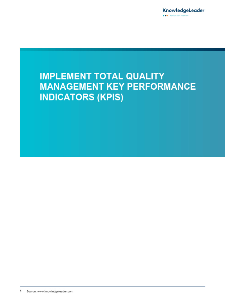 Implement Total Quality Management Key Performance Indicators (KPIs ...