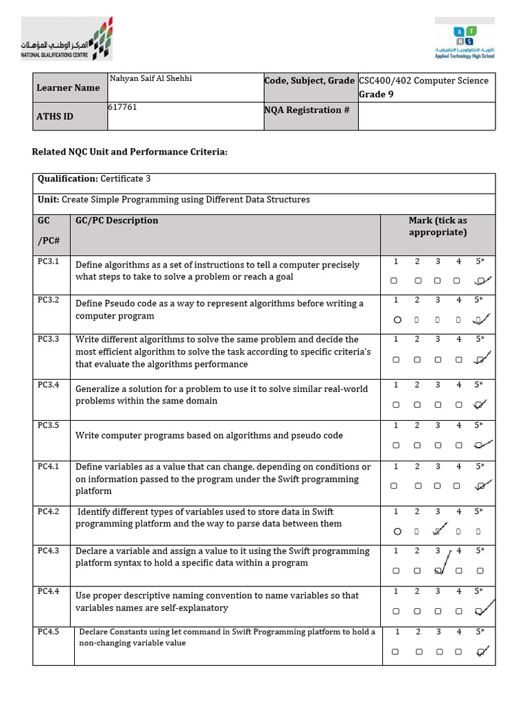 CSC400_Milestone2_PC3.1__4.10_Stud - Copy | PDF | Algorithms | Variable (Computer Science)
