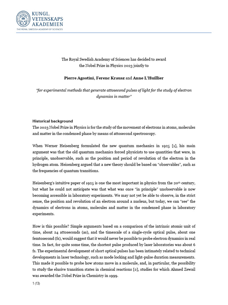 Attosecond-Laser Beam | PDF | Photoelectric Effect | Electron