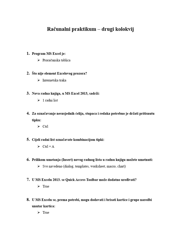 Računalni Praktikum - Drugi Kolokvij | PDF
