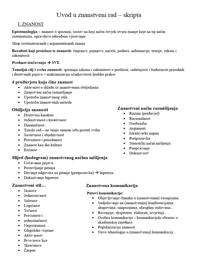 Uvod U Znanstveni Rad Pdf