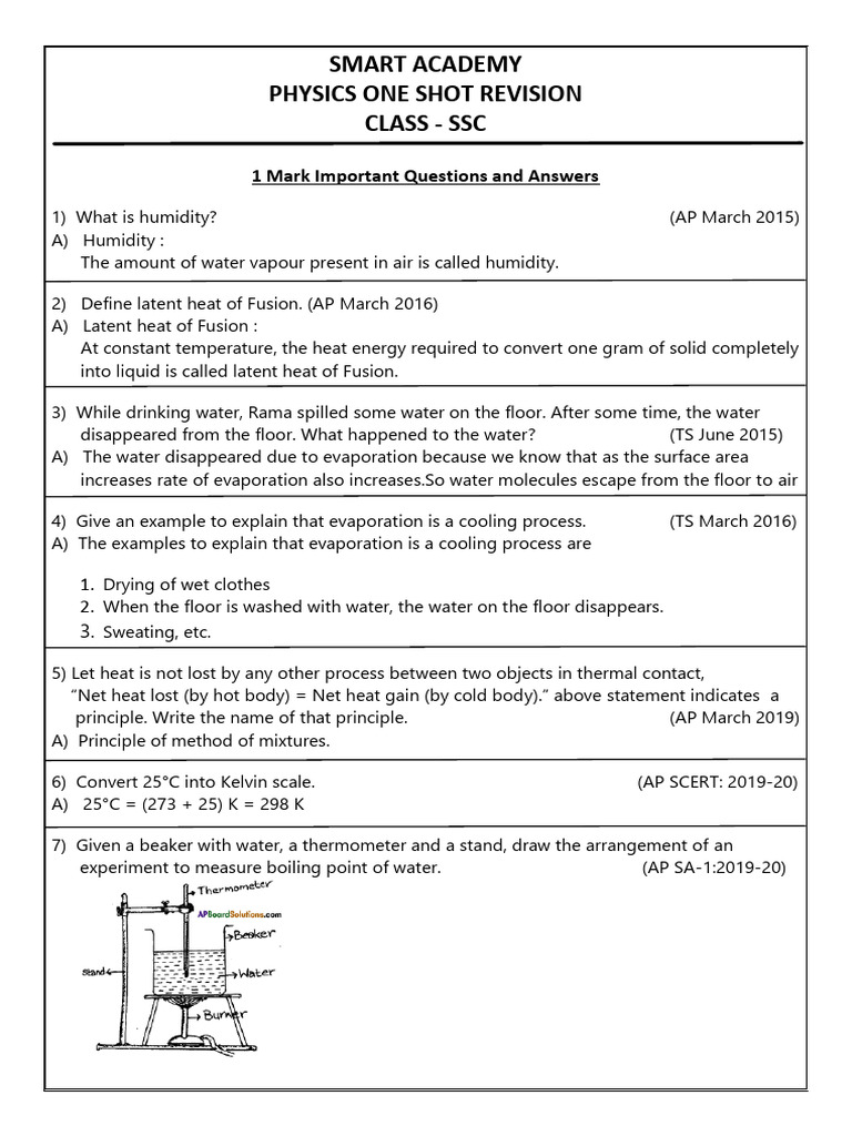Physics SSC SMART ACADEMY | Download Free PDF | Heat | Latent Heat