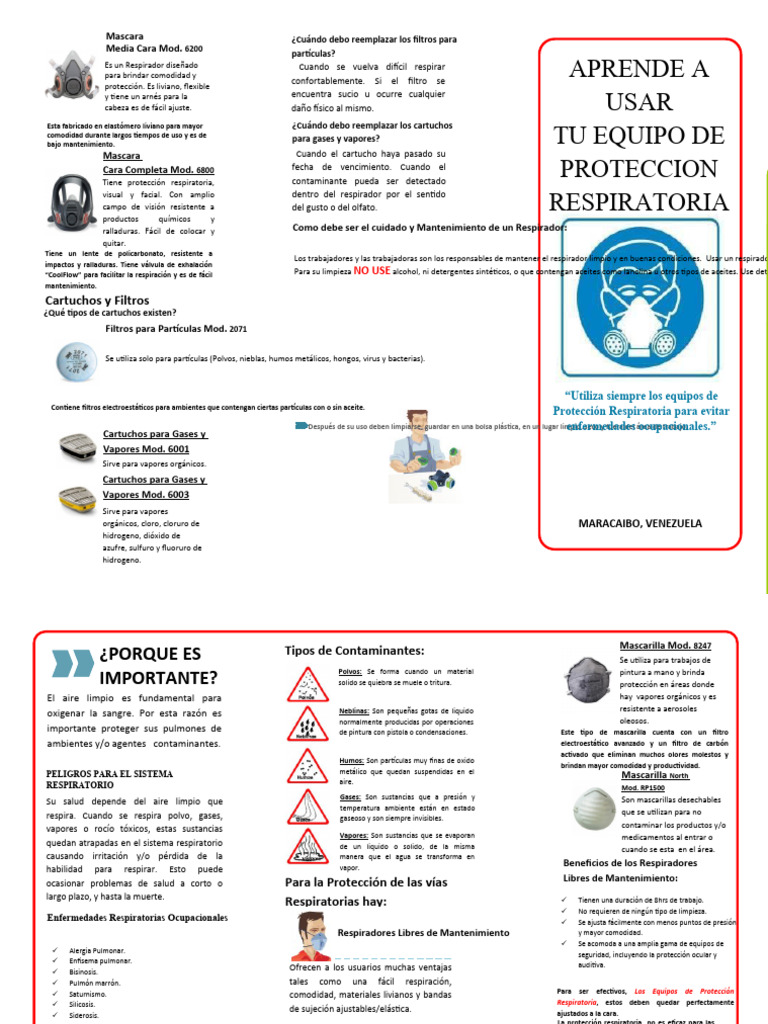 Triptico Proteccion Respiratoria | PDF | Vapor | Contaminación